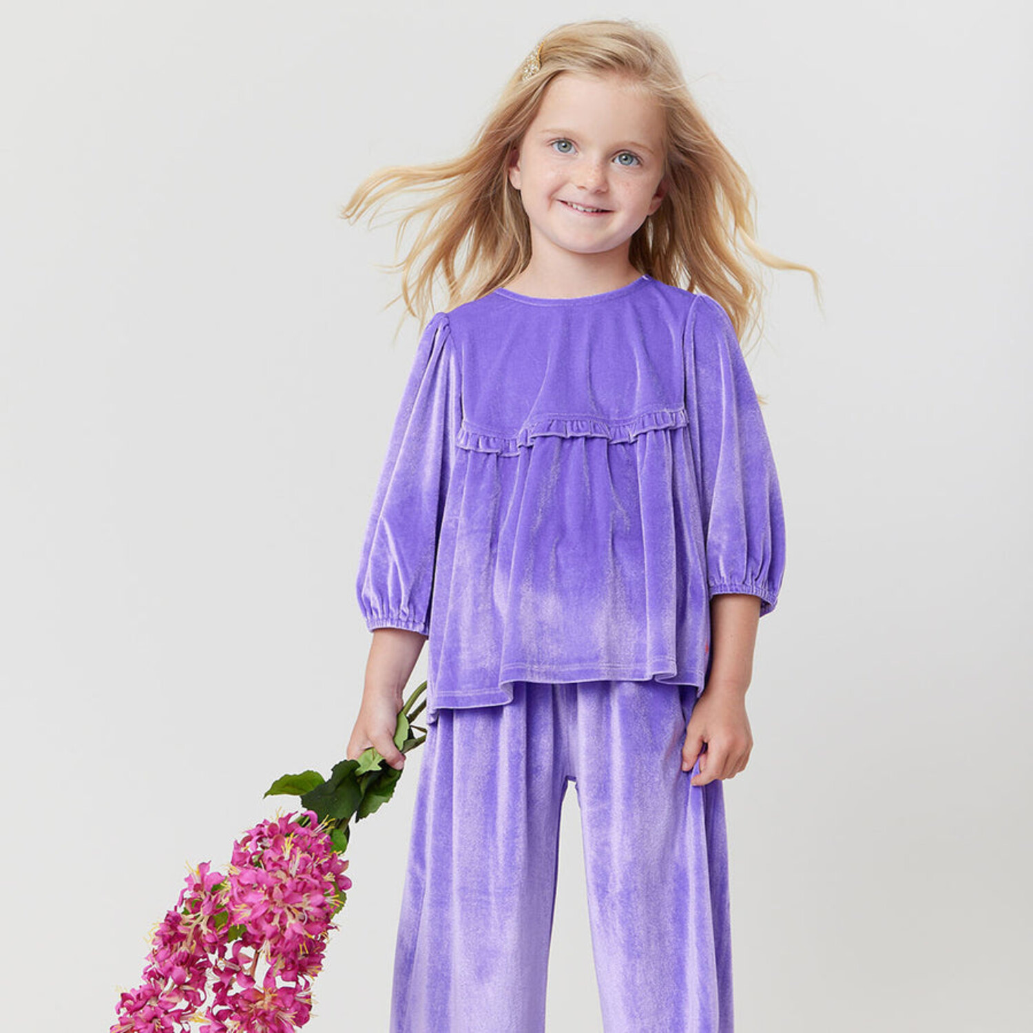 Pink Chicken Kids Velour Rowan Top - LAVENDER - Yellow Turtle