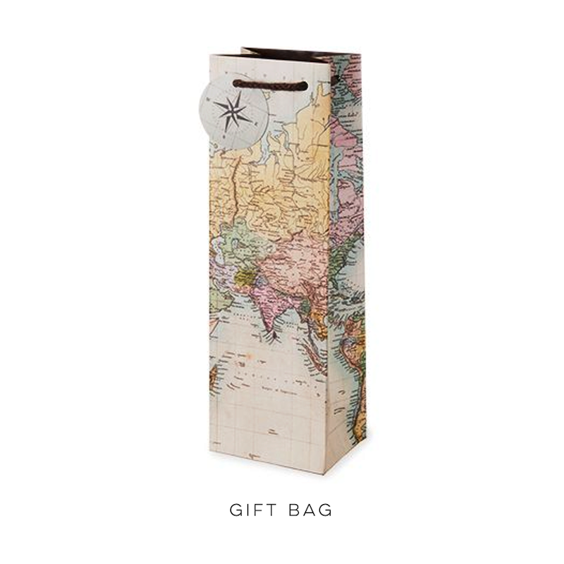 Vintage Map Gift Bag - York Cellars