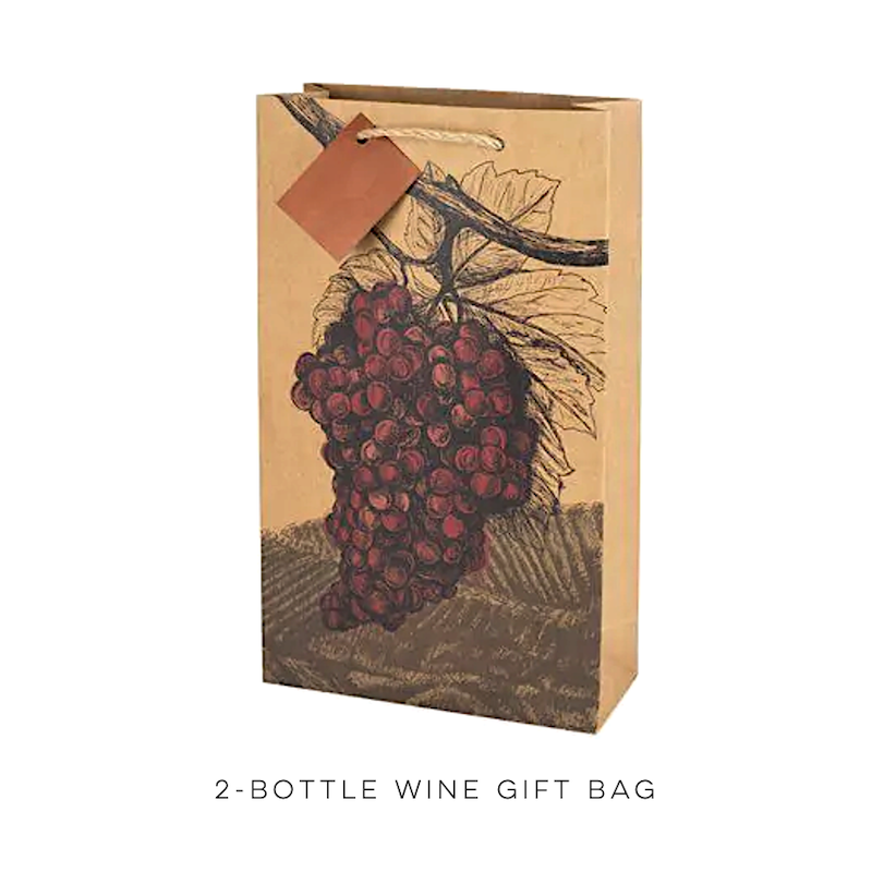 Illustrated Grapes 2-Bottle Gift Bag - York Cellars