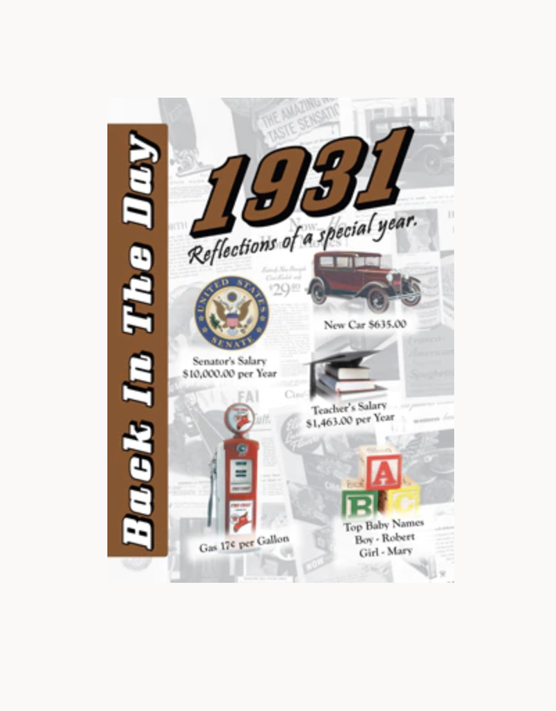 BACK IN THE DAY 1931 - Heart and Home Gifts and Accessories