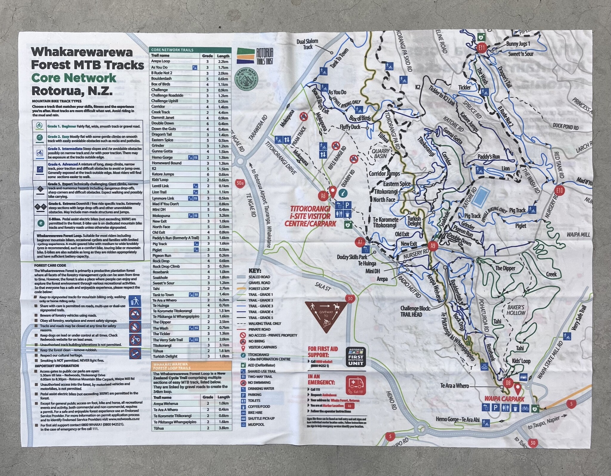 Manky Cloth Rotorua Forest Map - Cyclezone Rotorua Ltd