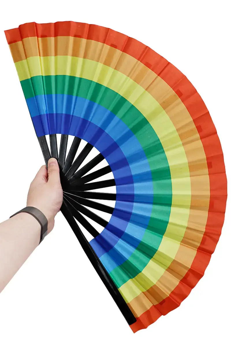 Pride Clacking Fan : Fan with a Rainbow! - Exit9 Gift Emporium