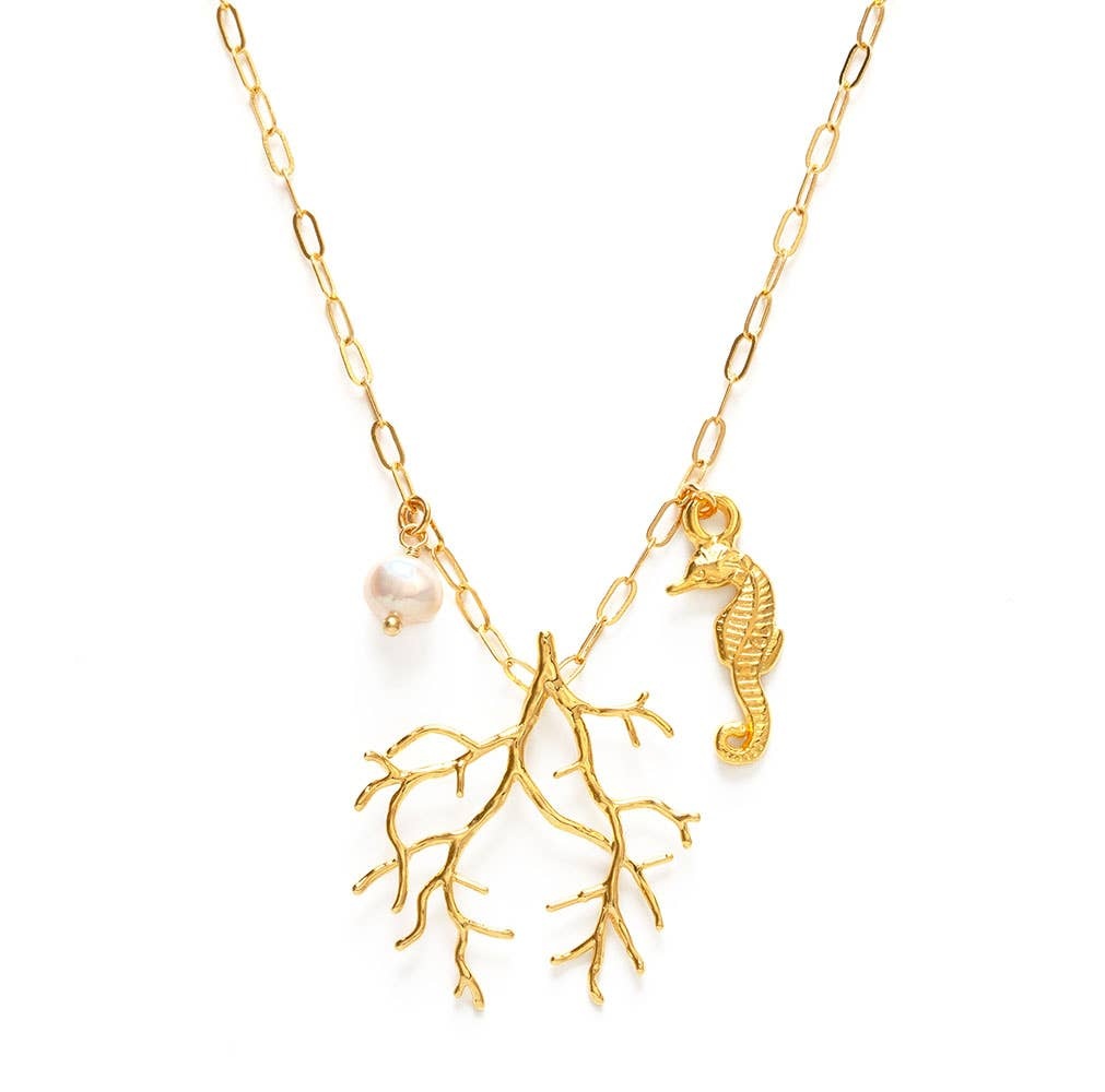 Coral Charm Necklace | Exit9 Gift Emporium - Exit9 Gift Emporium