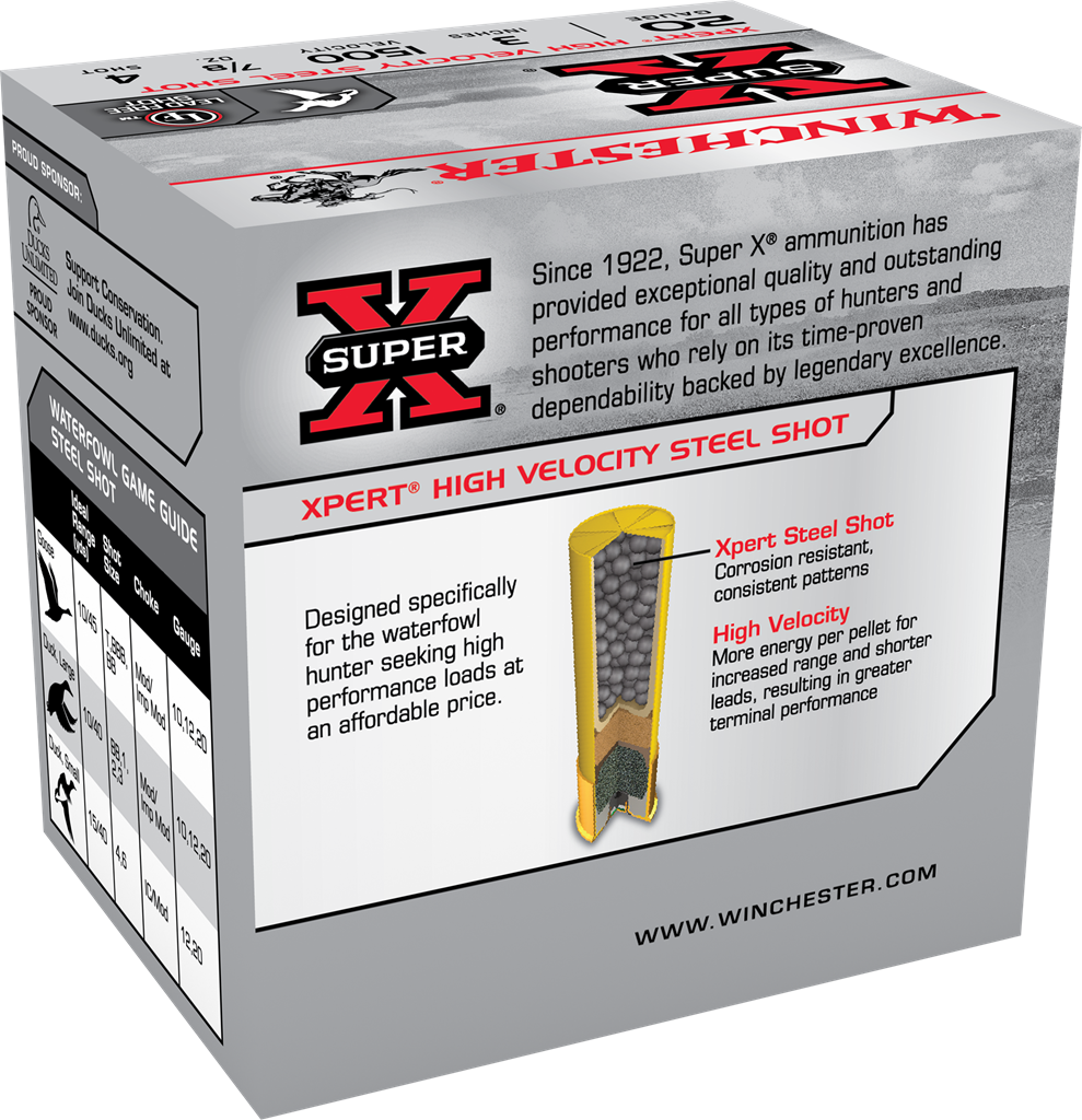 WINCHESTER XPERT HIGH VELOCITY STEEL SHOT 20GA 3" #4 - Solely Outdoors Inc.