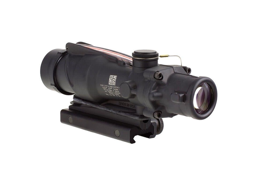 Trijicon ACOG 4x32 USMC Rifle Combat Optic, Red Chevron Reticle, TA51 ...