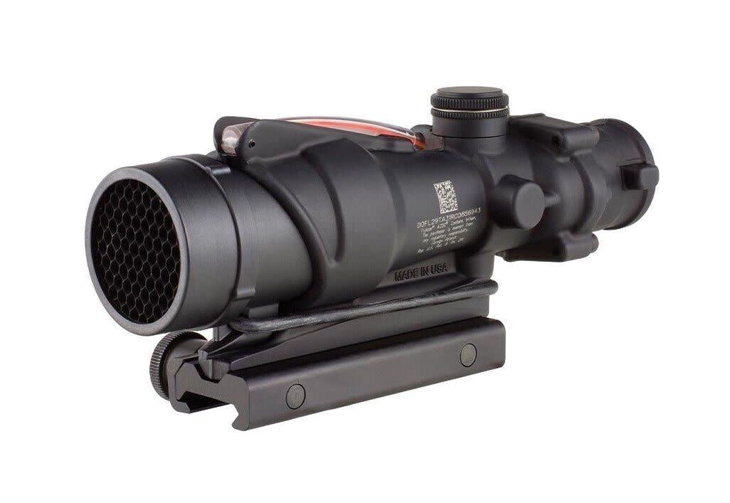 Trijicon ACOG 4x32 USMC Rifle Combat Optic, Red Chevron Reticle, TA51 ...