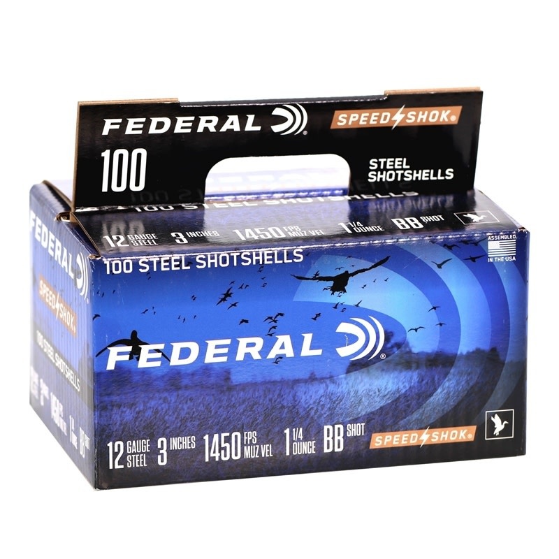 FEDERAL SPEED SHOK 12GA 3” 1 1/4OZ BB 100 RDS - Solely Outdoors Inc.