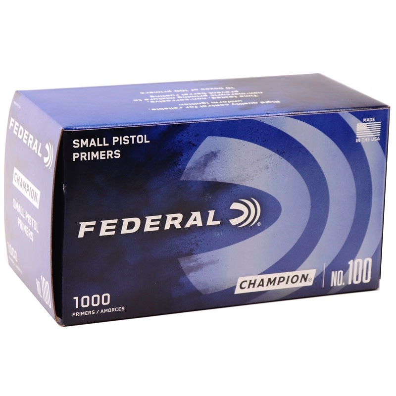 FEDERAL #100 SMALL PISTOL PRIMERS 5000ct - Solely Outdoors Inc.