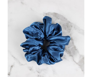 Chouchou en satin - Bleu classique - Les Précieuses