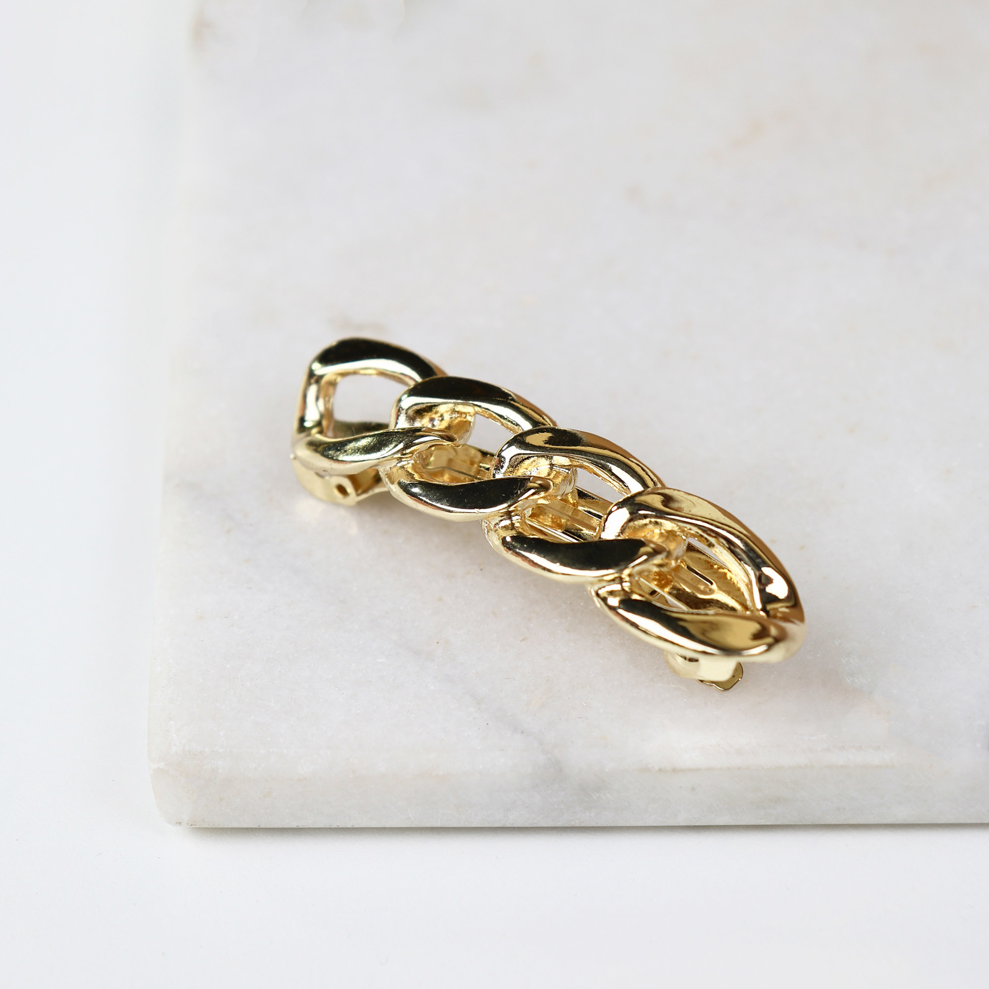 Barrette à cheveux Cuban link - Doré - Les Précieuses