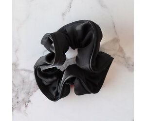 Chouchou satin Deluxe - Noir - Les Précieuses