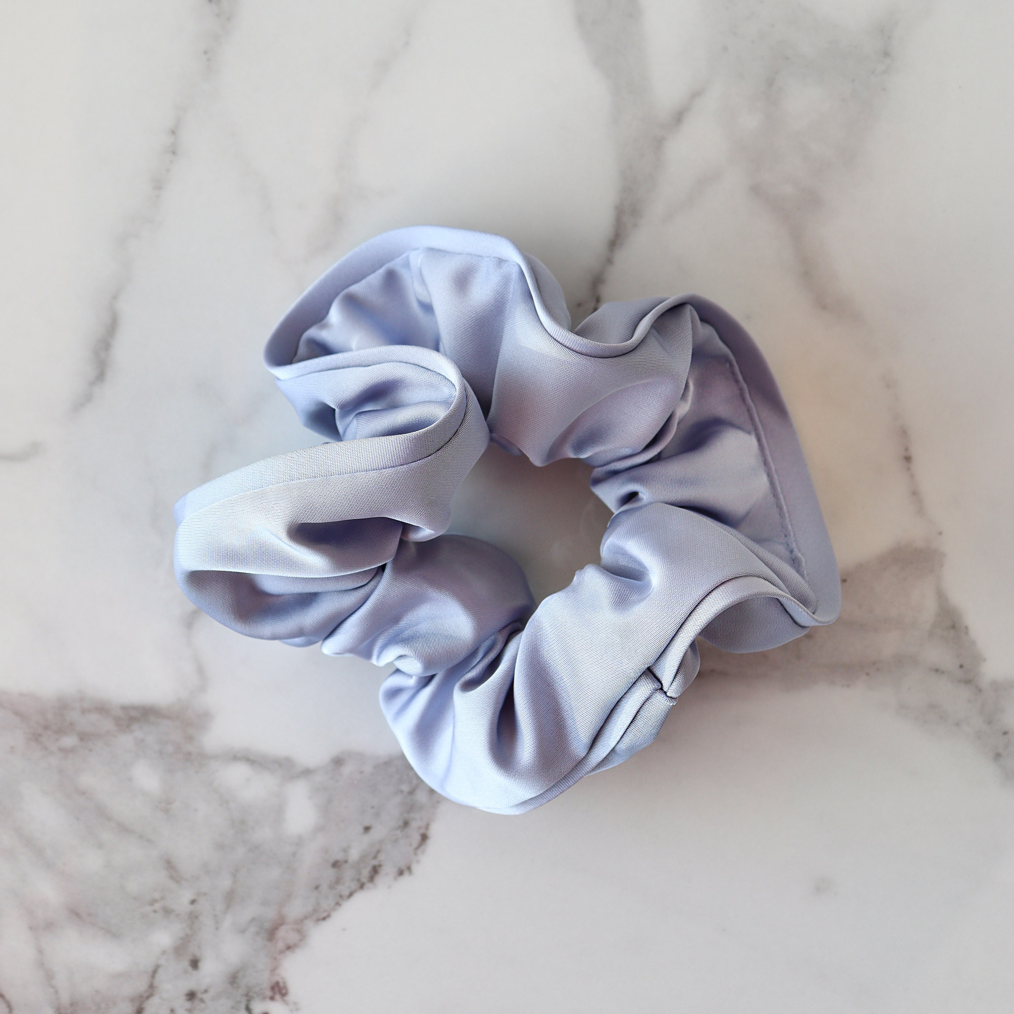 Chouchou satin Deluxe - Bleu poudre - Les Précieuses