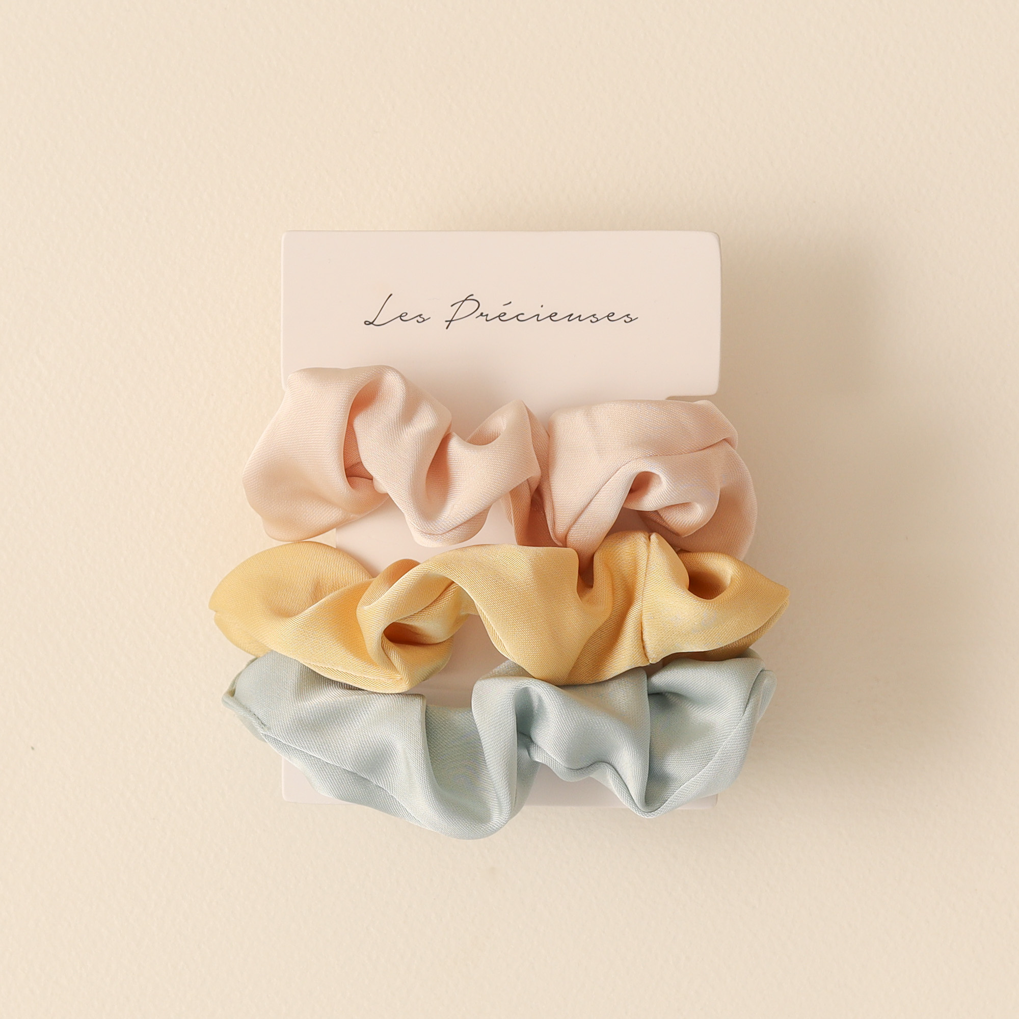 Les Précieuses - Trio Minis Chouchous en satin - Lagoon - Les Précieuses