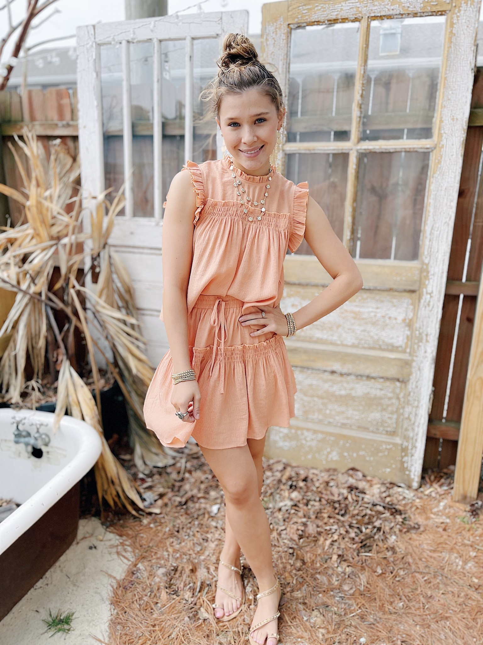 lexi skirt - peach - Hula Sue