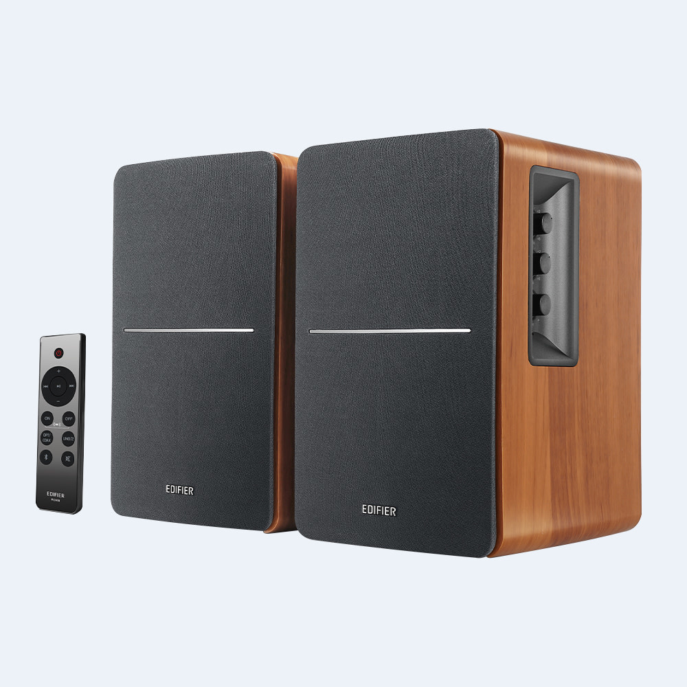 Edifier Bluetooth Bookshelf Speakers (Brown) - Dead Dog Records