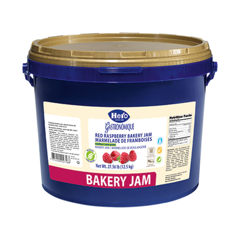 Hero Raspberry Jam seedless 27.5 lb - Pastry Depot