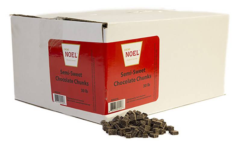 Noel Semi sweet Chocolate Chunks 30 lb - Pastry Depot