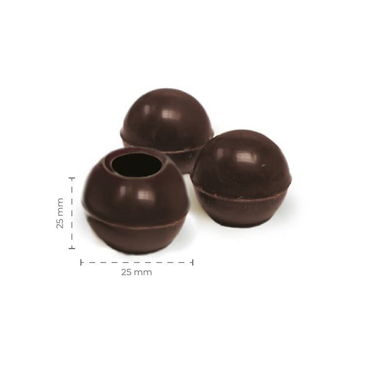 Dobla Dark Chocolate Truffle Shells 1" (504 ct) - Pastry Depot