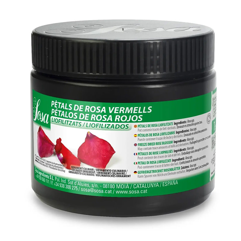 Sosa - Freeze Dried Red Rose Petals - 5 g - Pastry Depot
