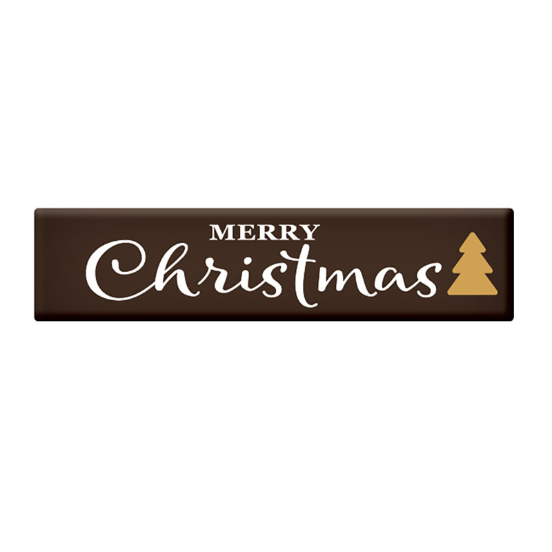 Dobla - Merry Christmas Rectangle Dark Chocolate (196 ct) - Pastry Depot
