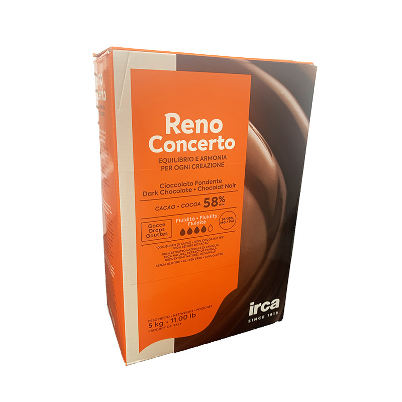 Irca - Reno Concerto Dark Chocolate 58% - 11 lb - Pastry Depot