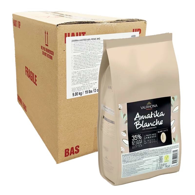Valrhona - Amatika Vegan White Chocolate 35% - 6.6 lb (box of 3 ...
