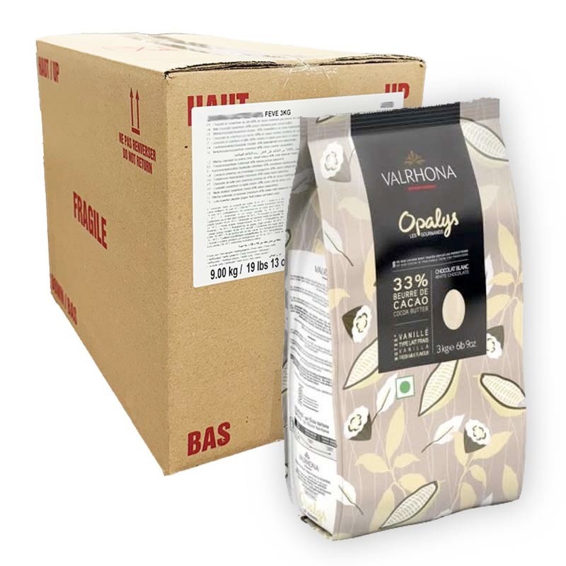 Valrhona - Opalys White Chocolate 33% - 6.6 lb (box of 3) - Pastry Depot