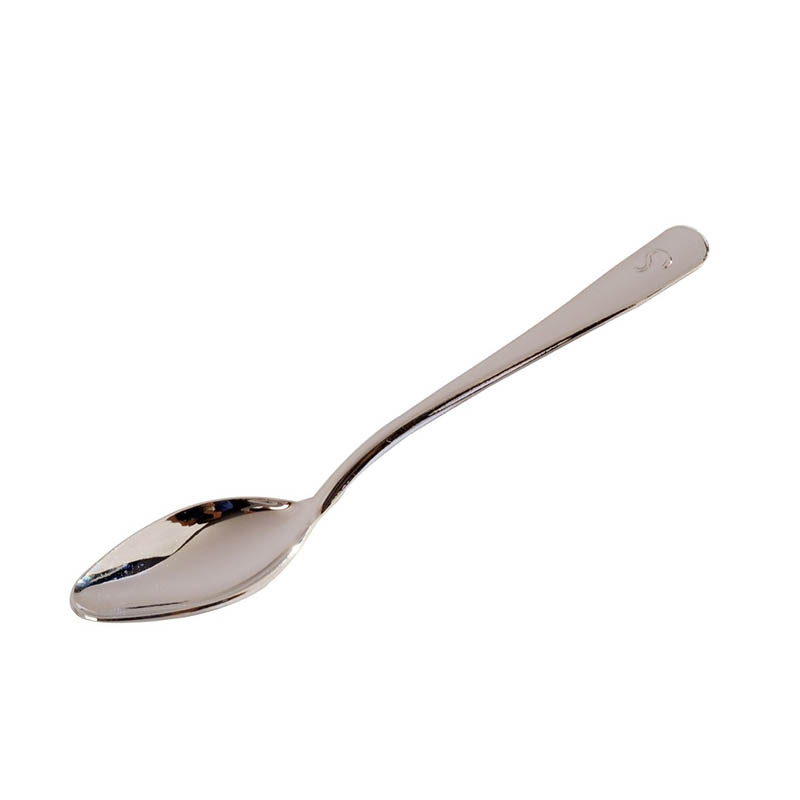 Solia - Silver Mini Spoon, Plasticware - 3.9" (250 ct) - Pastry Depot