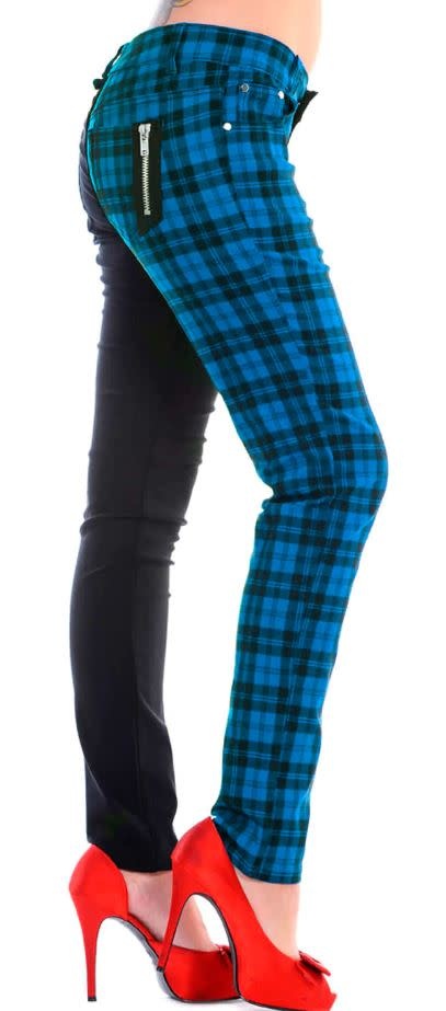 Half Black/Checkered Blue Pants - Boutique X20 MTL
