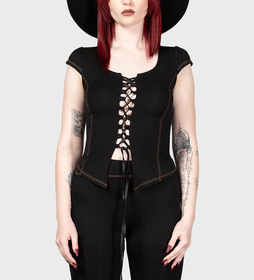 Midsummer Maypole Top Black - Boutique X20 MTL