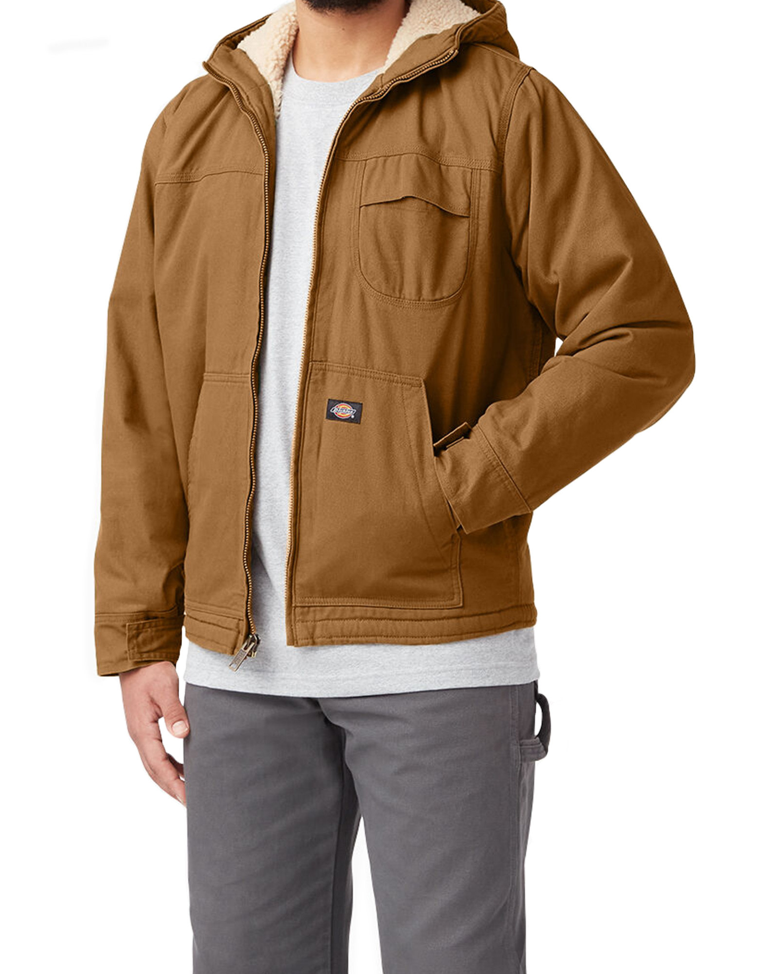 DICKIES Sherpa Lined Hooded Jacket Brown Duck - TJ350RBD - Boutique X20 MTL