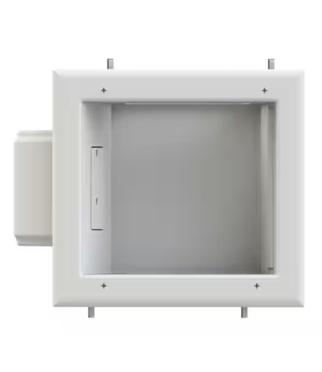 White 1-Gang Cable Pass-Through Plastic Wall Plate TV Multimedia ...