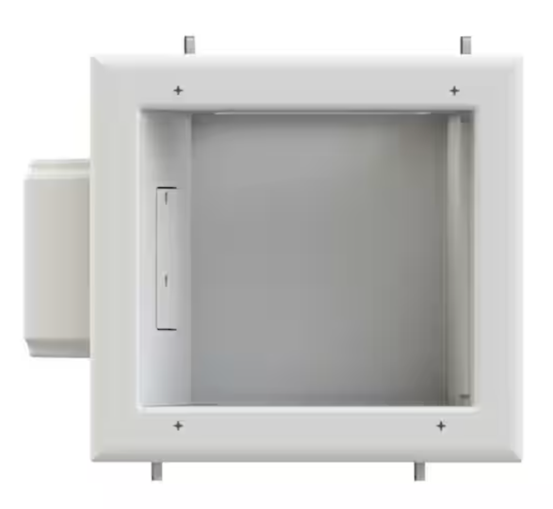 White 1-Gang Cable Pass-Through Plastic Wall Plate TV Multimedia ...