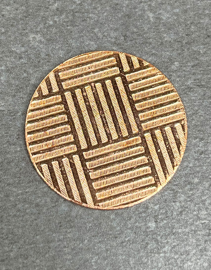 CSP625-1 = Pattern Copper Disc 1" x 24ga "Striped Square" (Pkg/6) - FDJ ...