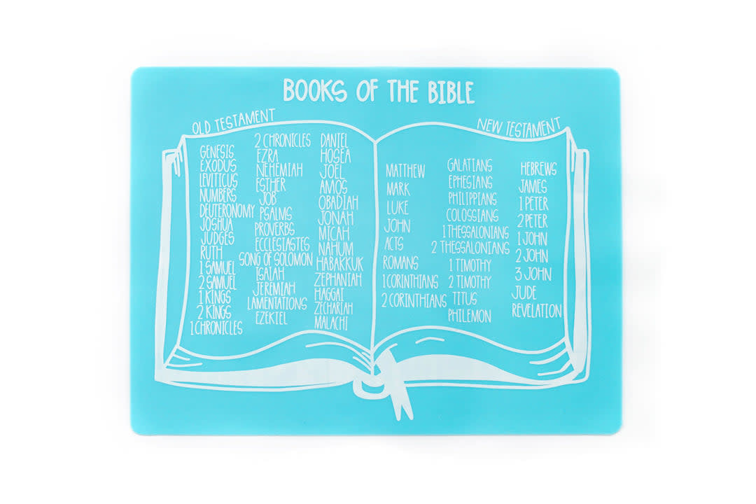 Books of the Bible Placemat -Blue - Prestonwood Bookstore