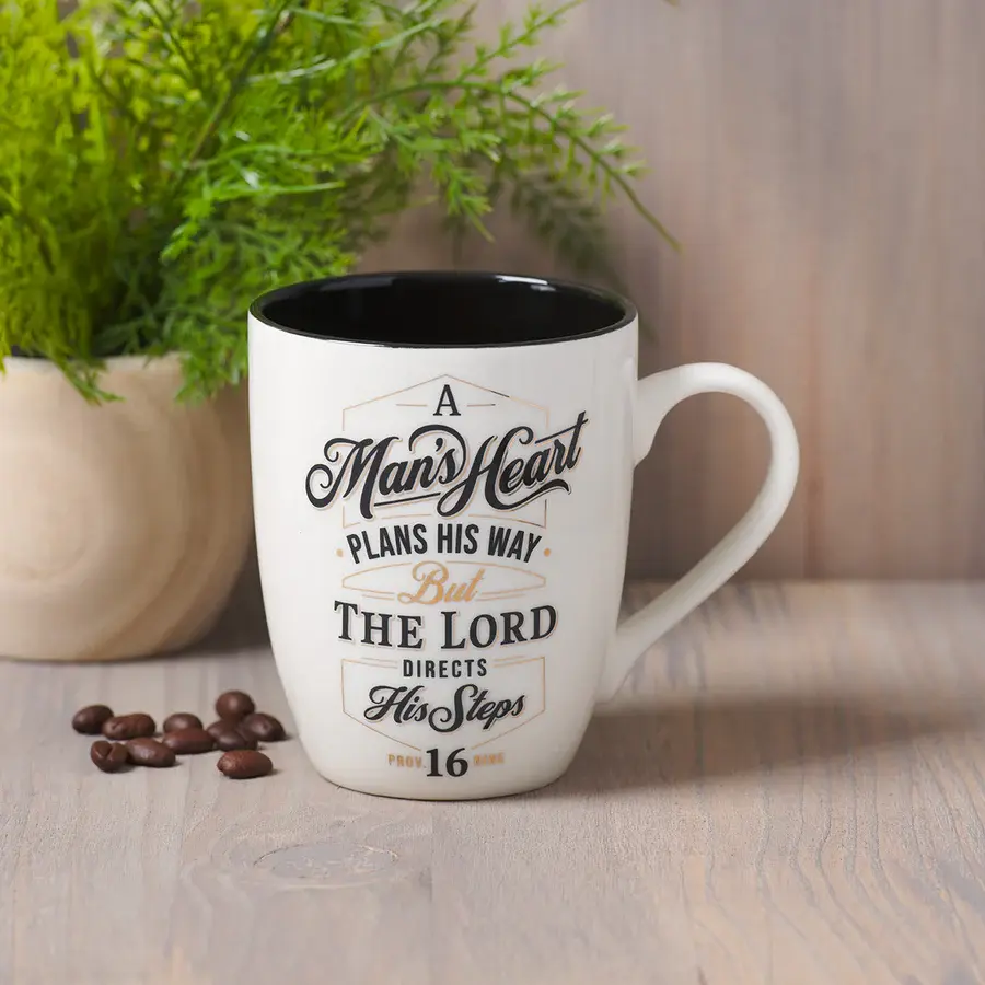 The Lord Directs His Steps White and Black Ceramic Coffee Mug ...