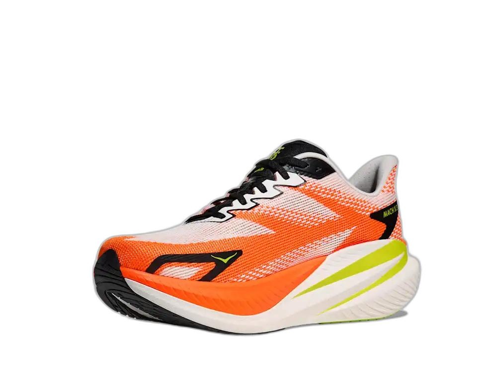 Hoka M MACH X 3 WHITE / NEON TANGERINE 09D | No Boundaries - Venezia ...
