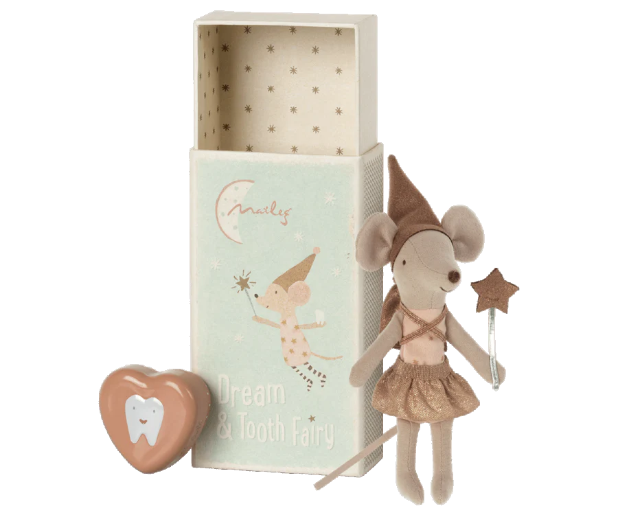 Tooth Fairy Mouse in Matchbox-Rose - Polliwogs Children's Boutique