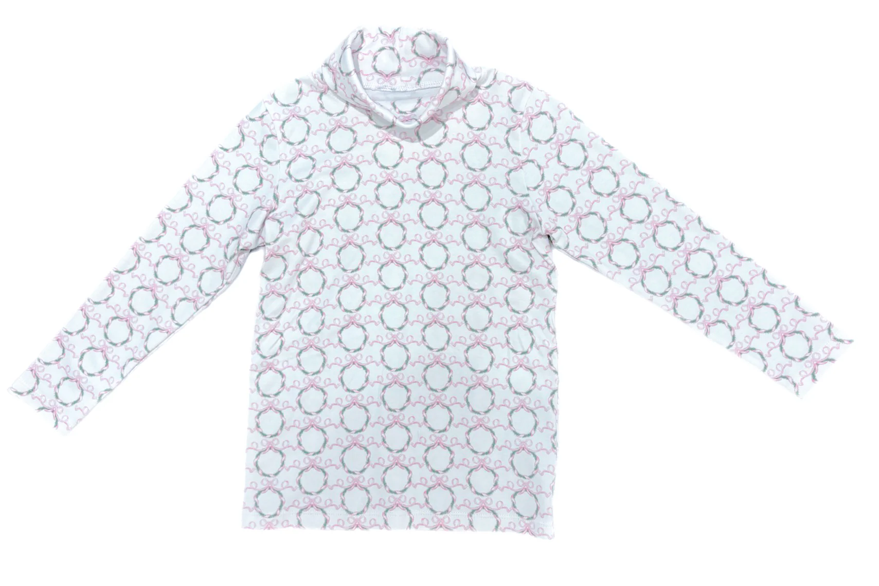 Pink Wreath Knit Tally Turtleneck - Polliwogs Children's Boutique