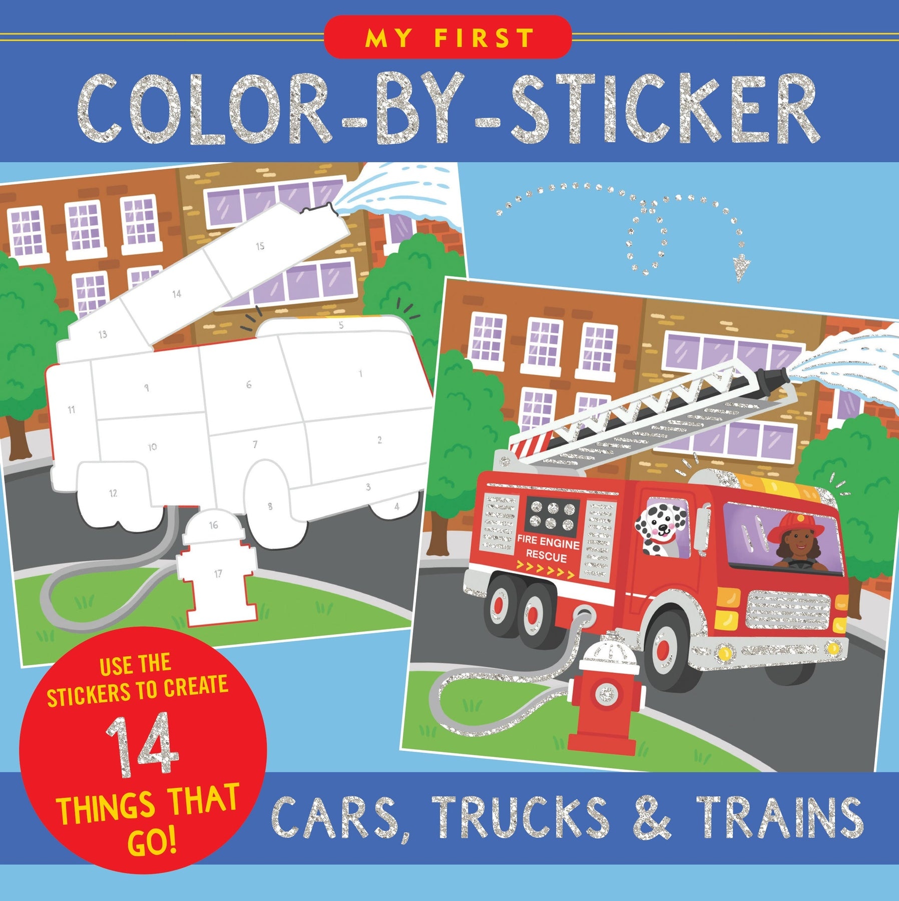 First color By Sticker Cars, Trucks, & Trains - Polliwogs Children's ...