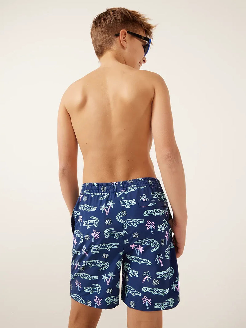 Navy Neon Glades Swim Trunks - Polliwogs Children's Boutique