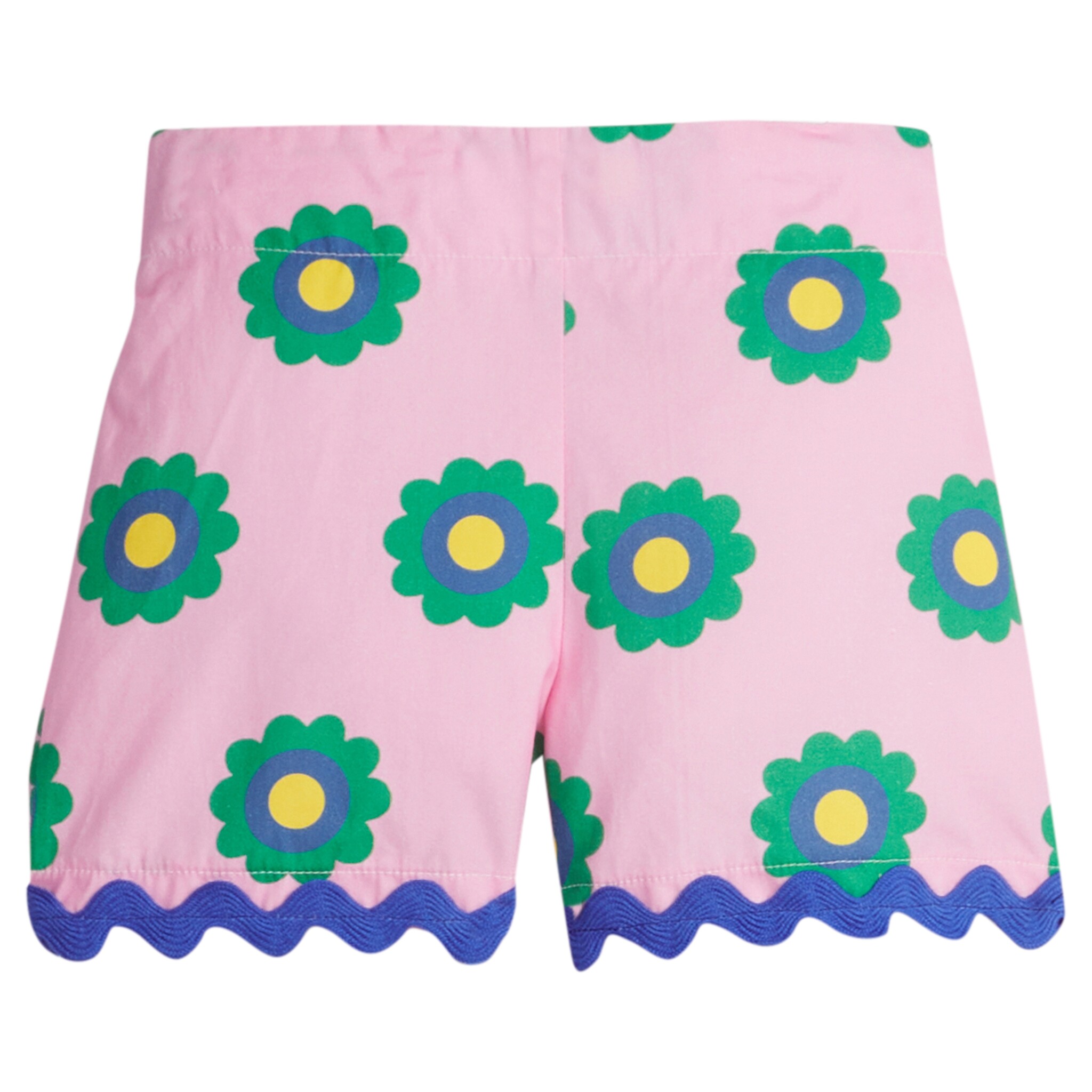 Ric Rac Short-Poppy Floral Pink - Polliwogs Children's Boutique