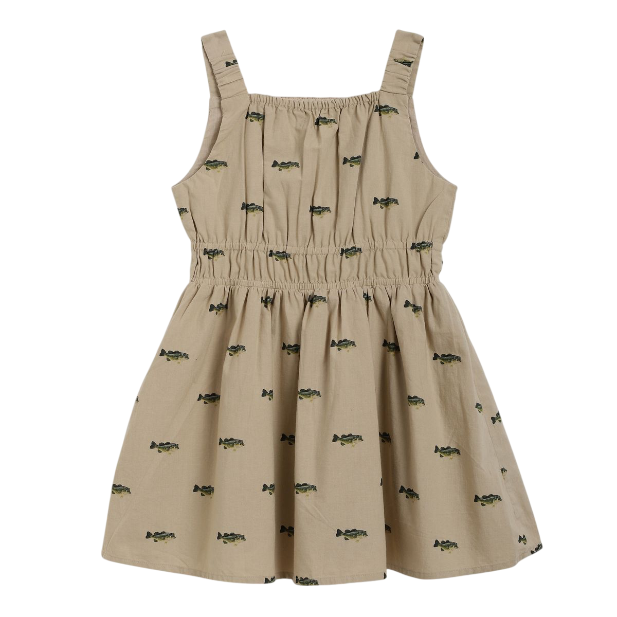 Tan Fishing Dress - Polliwogs Children's Boutique