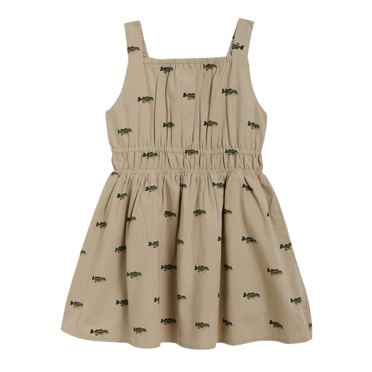 Tan Fishing Dress - Polliwogs Children's Boutique