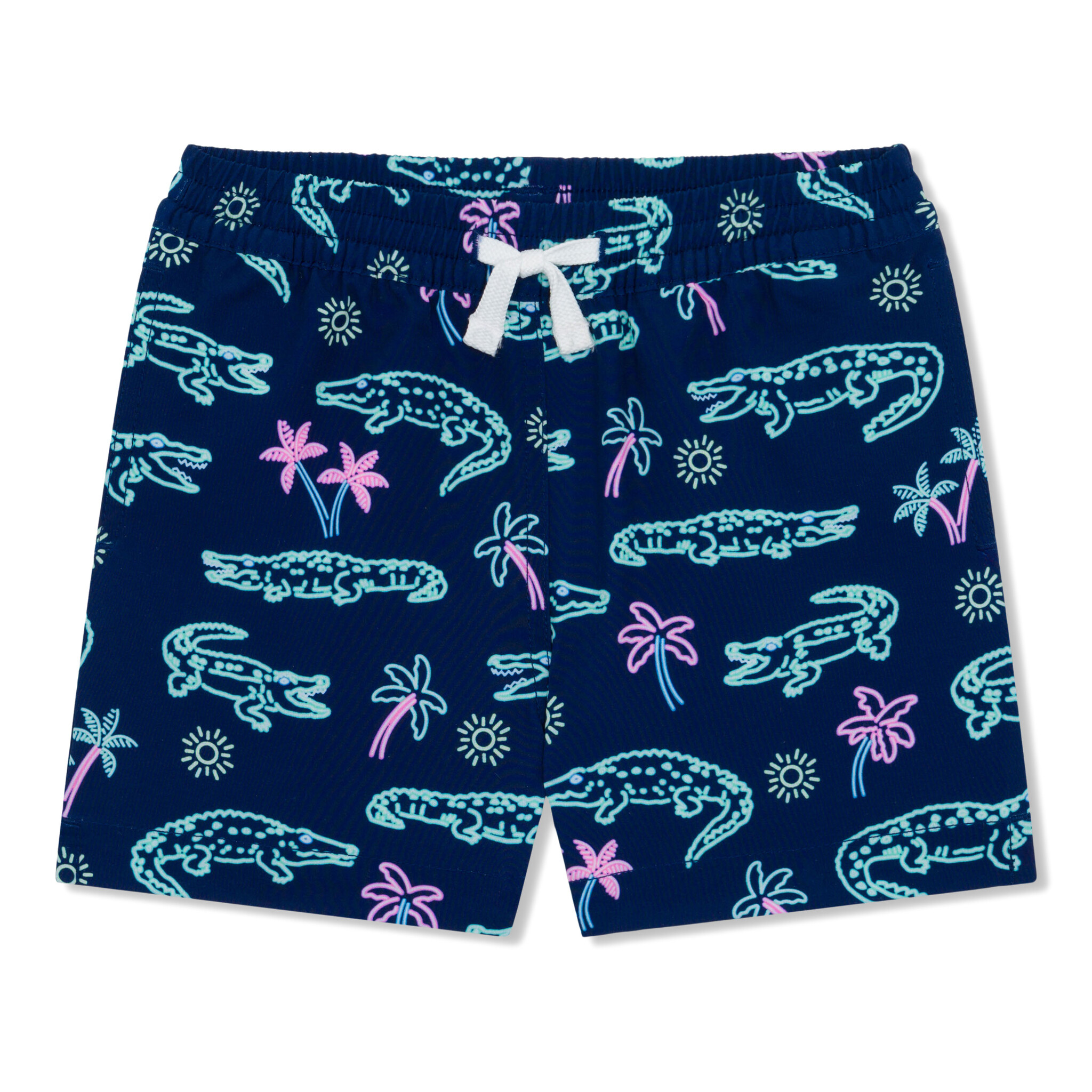 Navy Neon Glades Swim Trunks - Polliwogs Children's Boutique