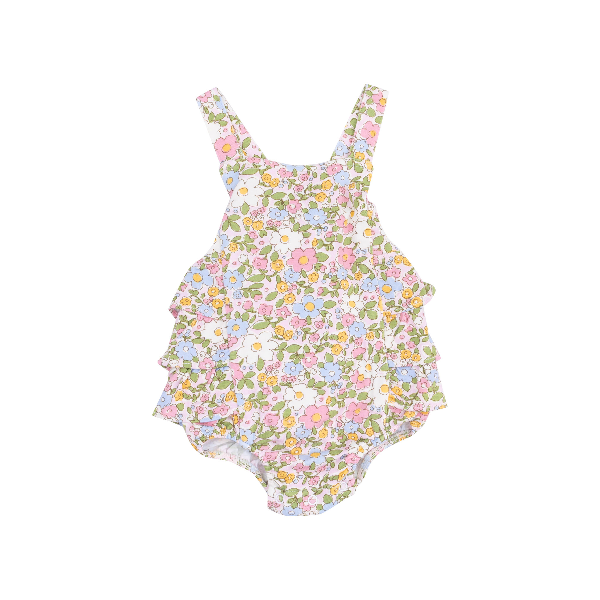 Bubbly Baby Calico Ruffle Sunsuit - Polliwogs Children's Boutique