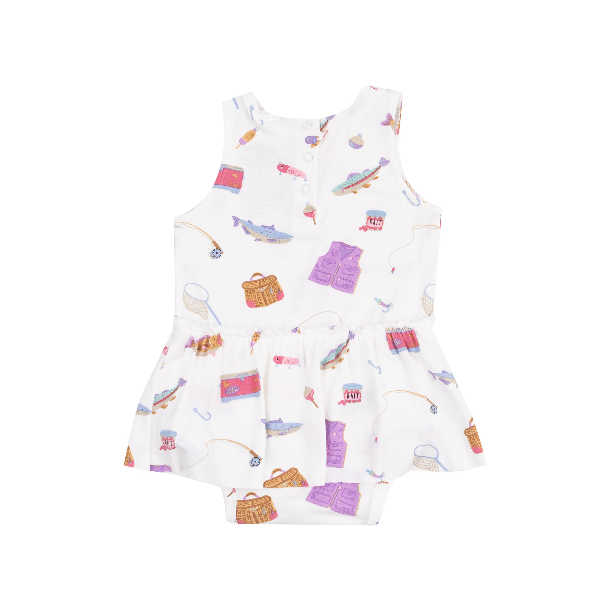 Pink Fishing Things Bodysuit w/Skirt - Polliwogs Children's Boutique