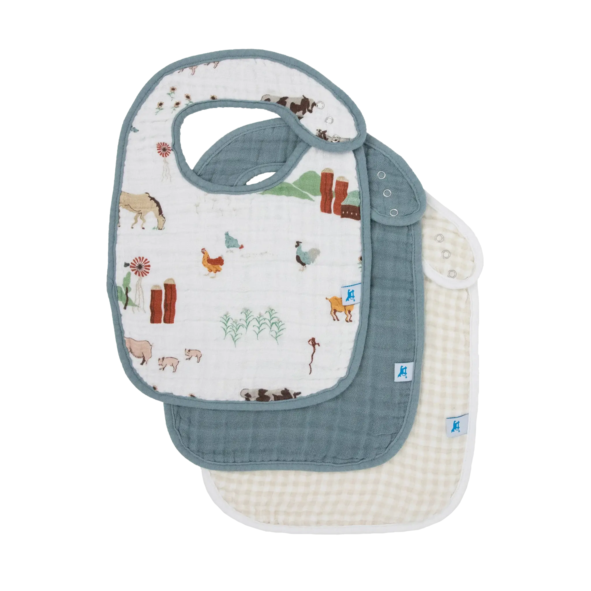 3 Pack Muslin Bib Pack - Polliwogs Children's Boutique