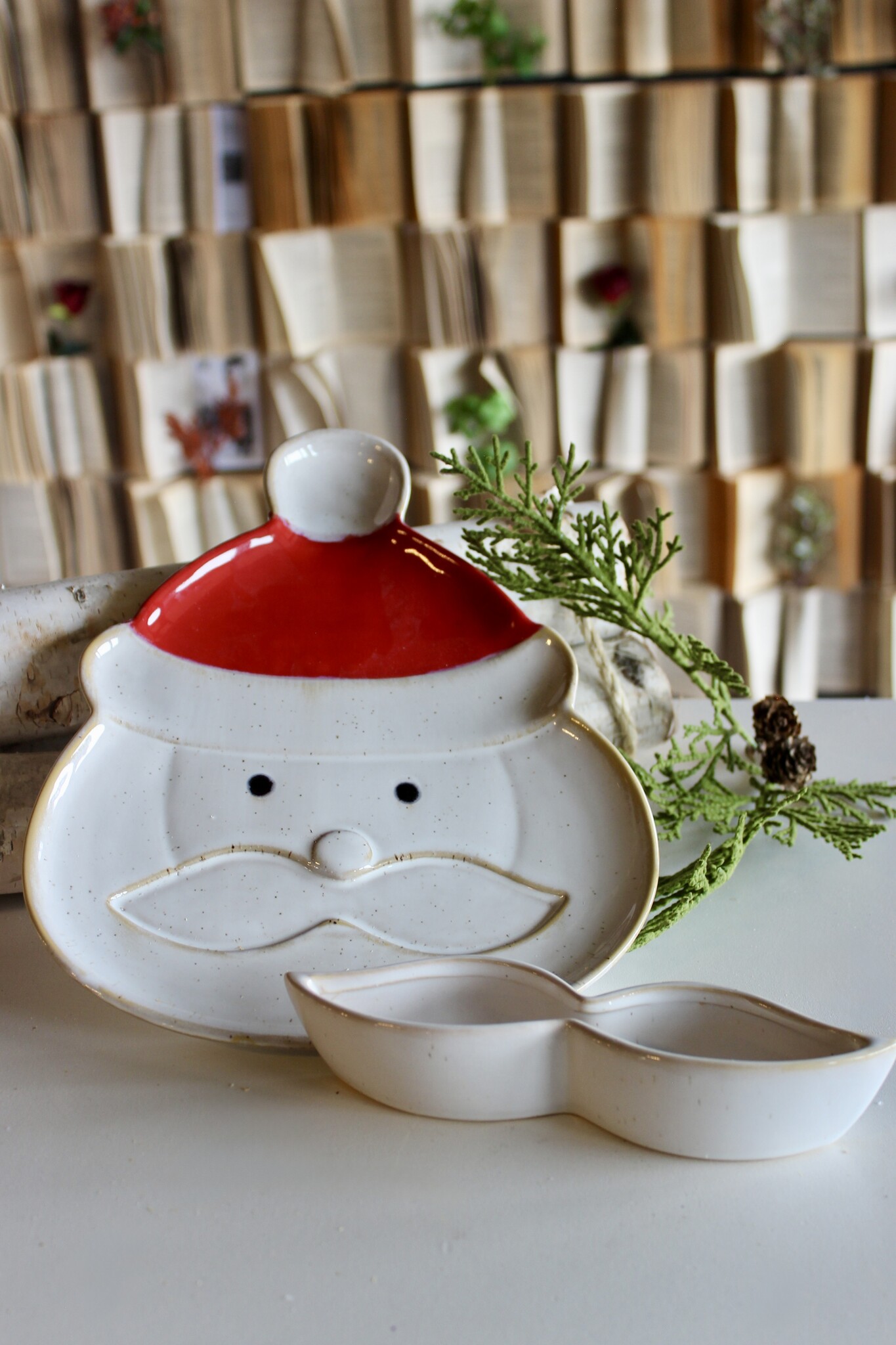 Santa Plate with Dish - Honeycomb & Co.