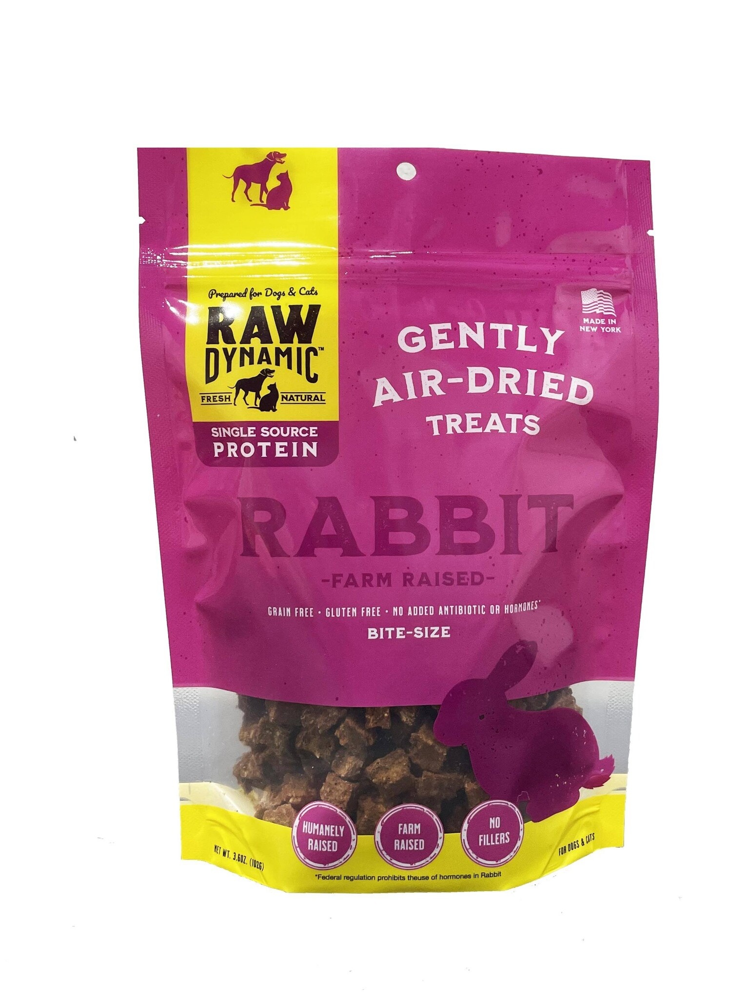 Raw Dynamic Air Dried Treats | Farm Raised Rabbit Bites 3.6 oz for Cats ...